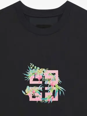 Givenchy 4g Flower Printed Crewneck T-shirt - Black