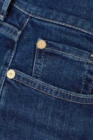 7 For All Mankind Straight-leg Jeans With Folded Legs - Navy