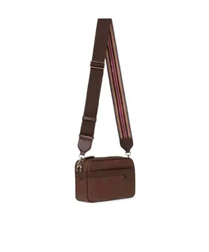 Etro Printed Leather Trimmed Belt Bag - Brown
