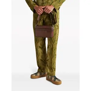 Etro Printed Leather Trimmed Belt Bag - Brown