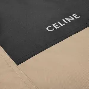 Celine Windbreaker With Hood And Zipped Pockets - Light Brown