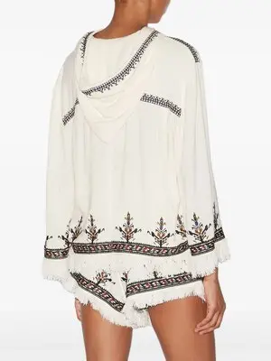 Isabel Marant Étoile Embroidered Fringed Hoodie
