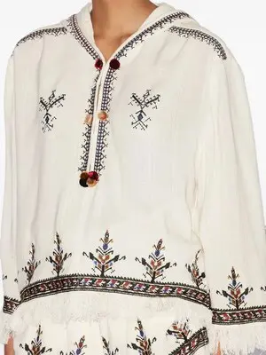 Isabel Marant Étoile Embroidered Fringed Hoodie