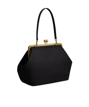 COACH Large Kisslock Frame Bag - Brass/black
