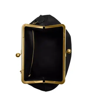 COACH Large Kisslock Frame Bag - Brass/black