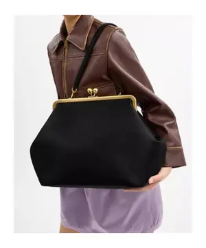 COACH Large Kisslock Frame Bag - Brass/black