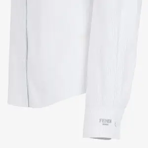 Fendi Long Sleeve V-neck Striped Shirt - White