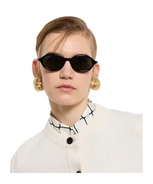 Gucci Oval Frame Sunglasses - Black