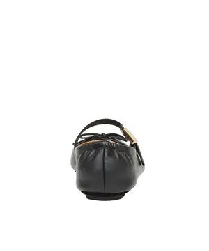 Fendi Leather Ballet Flats With Ff Motif Strap