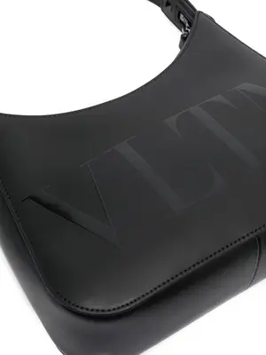Valentino Garavani Vltn Logo Printed Zip-up Shoulder Bag