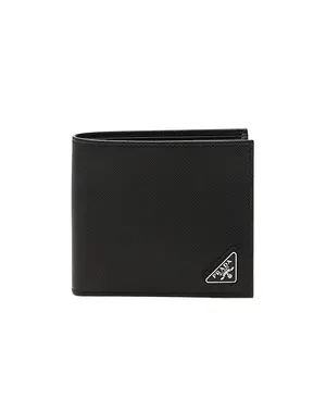 Prada Triangle Logo Bifold Wallet - Black
