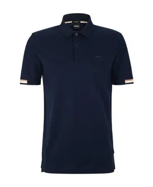 Hugo Boss Rubberized Logo Regular-fit Polo Shirt - Black