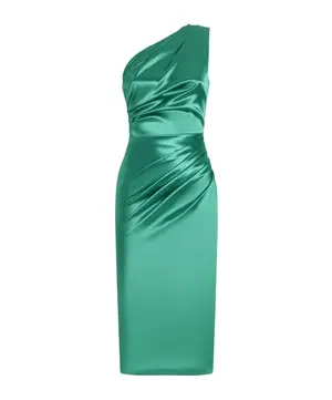 Dolce & Gabbana One-shoulder Draped Midi Dress - Green
