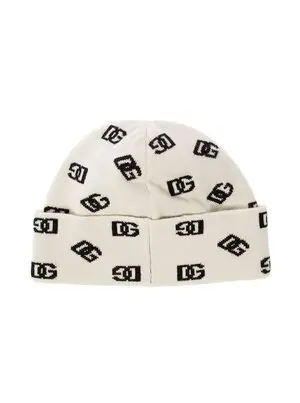 Dolce & Gabbana Dg Intarsia-knit Beanie - White