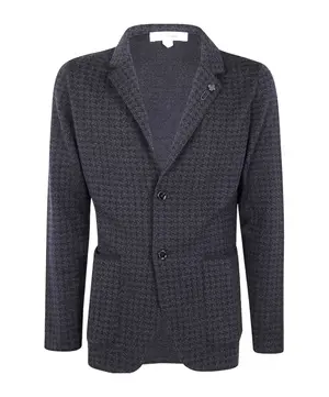 LARDINI Houndstooth Three-button Jacket