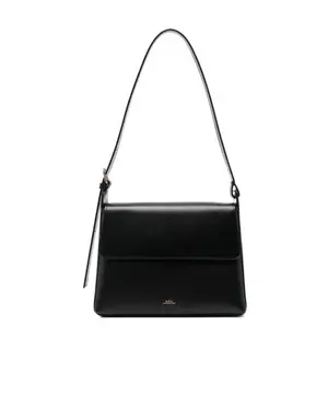A.p.c. Virginie Logo Printed Shoulder Bag - Black