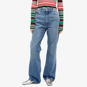 Rabanne Embellished High-waist Flared Jeans - Blue
