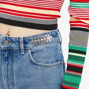 Rabanne Embellished High-waist Flared Jeans - Blue