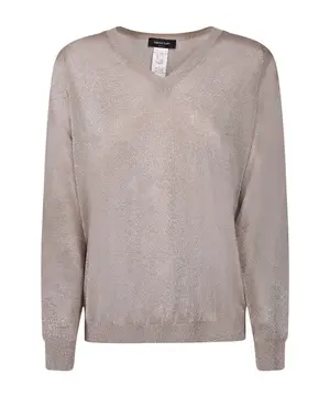 Fabiana Filippi Long Sleeve V-neck Jumper - Nude