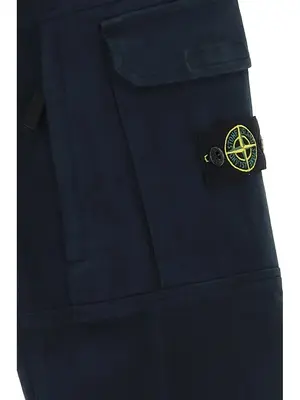 Stone Island Teen Compass-patch Cargo Trousers - Blue