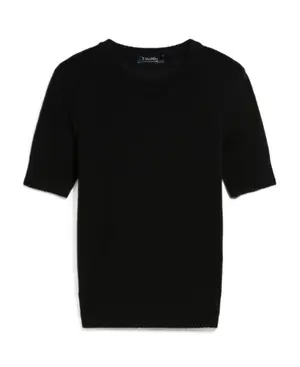 Max Mara Max Mara Wool Round-Neck Short Sleeve Sweater Black