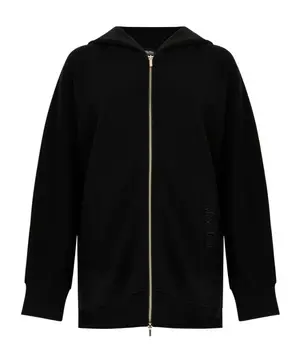 Max Mara Zip-up Hooded Jacket - Black