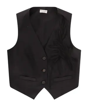 Brunello Cucinelli Herbarium Appliqué V-neck Waistcoat