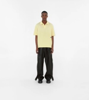 Burberry Logo Embroidered Polo Shirt - Yellow