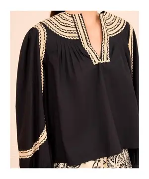 Ulla Johnson Laurenza Long Sleeve Top - Black