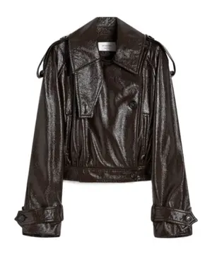 Sportmax Beta Patent Leather-effect Button-up Jacket