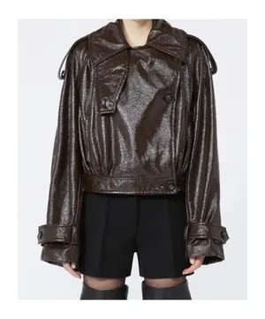 Sportmax Beta Patent Leather-effect Button-up Jacket