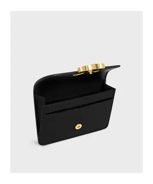 Celine Card Holder With Flap Triomphe In Lizard