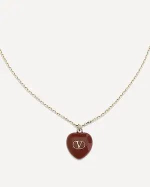Valentino Garavani Heart Pendant Chain Necklace - Yellow