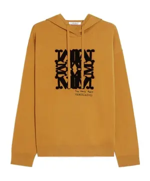 Max Mara Monogrammed Wool Hoodie - Amber