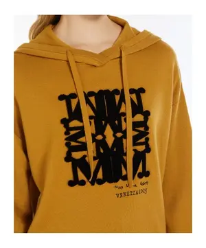 Max Mara Monogrammed Wool Hoodie - Amber