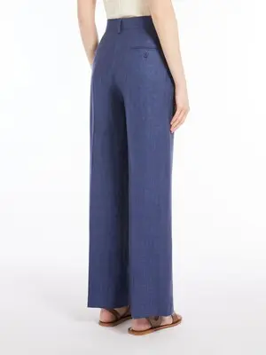 Max Mara Malizizi Straight Leg Linen Canvas Trousers