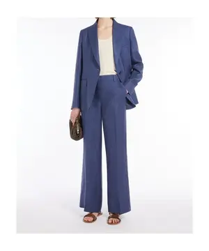 Max Mara Malizizi Straight Leg Linen Canvas Trousers