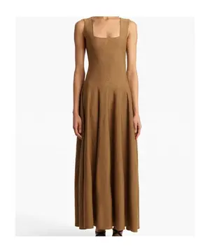 Khaite Jodie Ribbed Maxi Dress - Brown