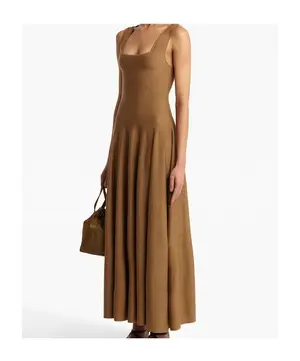 Khaite Jodie Ribbed Maxi Dress - Brown