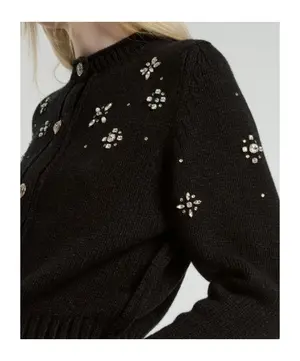 BARRIE Embellished Long Sleeve Button Cardigan