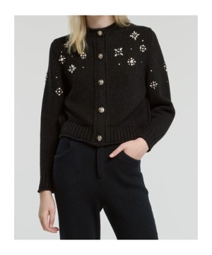 BARRIE Embellished Long Sleeve Button Cardigan