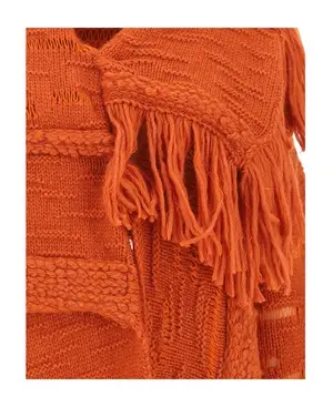 Stella McCartney Asymmetrical Fringed Cape