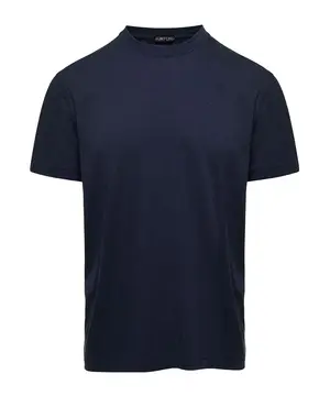 TOM FORD Crewneck Short-sleeved T-shirt - Blue