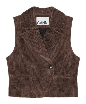 Ganni Button Detailed Vests For Women