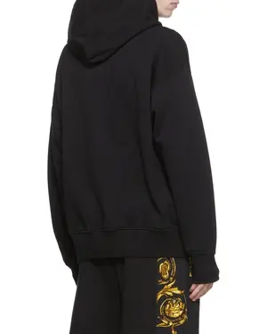 Versace Logo Print Hoodie - Black