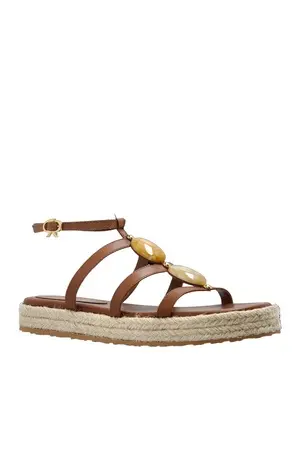 GIANVITO ROSSI Round-toe Buckled Espadrille Sandals With Mineral Stone Embellishments