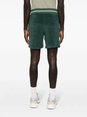 AUTRY Logo Embroidered Cotton-blend Track Shorts - Green