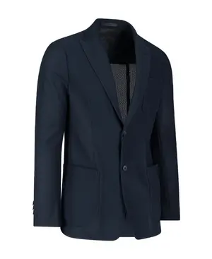 Giorgio Armani Honeycomb-knit Notch-lapel Blazer - Black