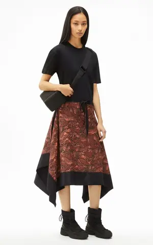 Kenzo Asymmetrical Draped Midi Dress