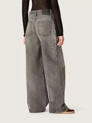 GOLDEN GOOSE Studded Boyfriend Jeans - Grey